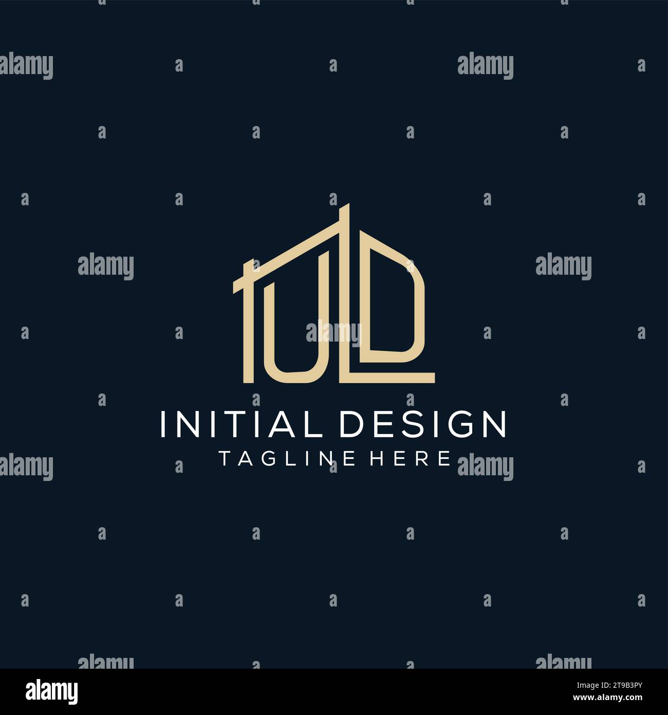 Initial UD logo, clean and modern architectural and construction logo ...