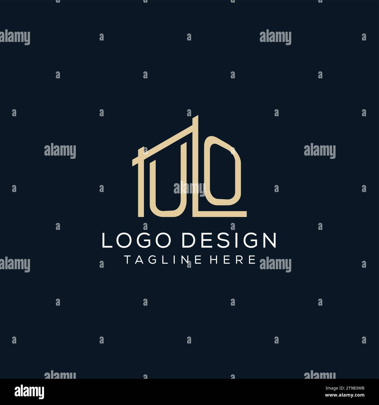 Initial UO logo, clean and modern architectural and construction logo ...