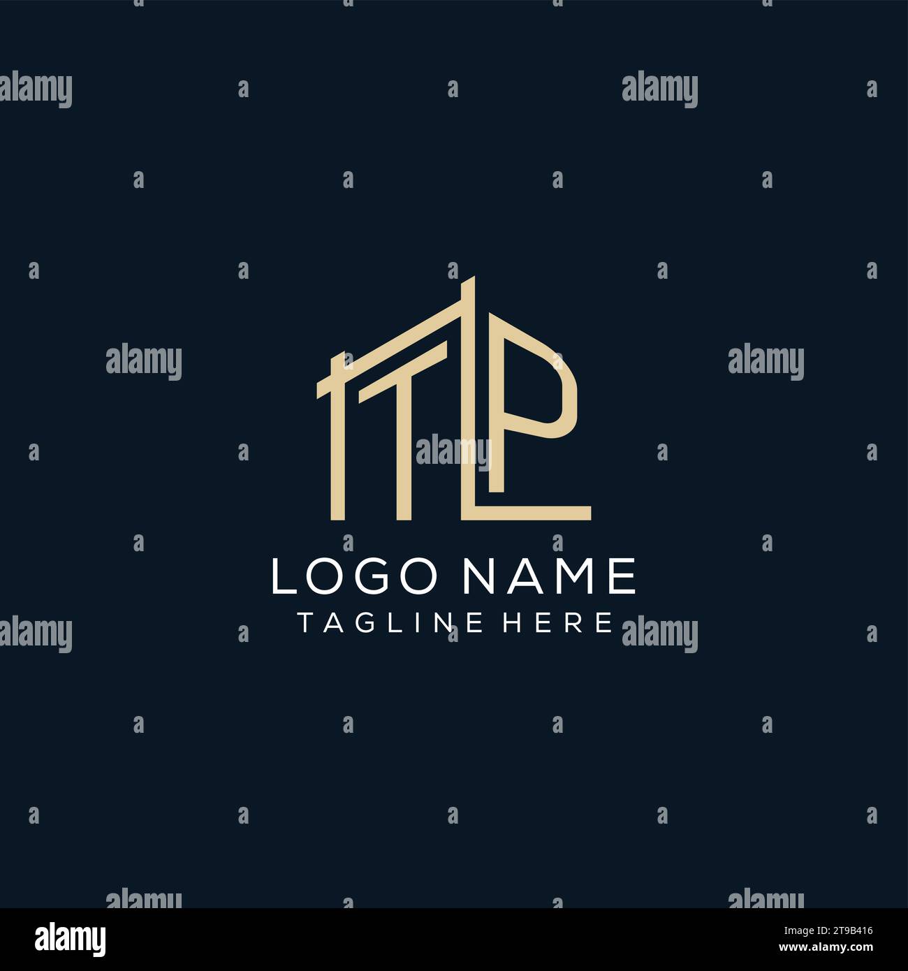 Initial TP logo, clean and modern architectural and construction logo ...