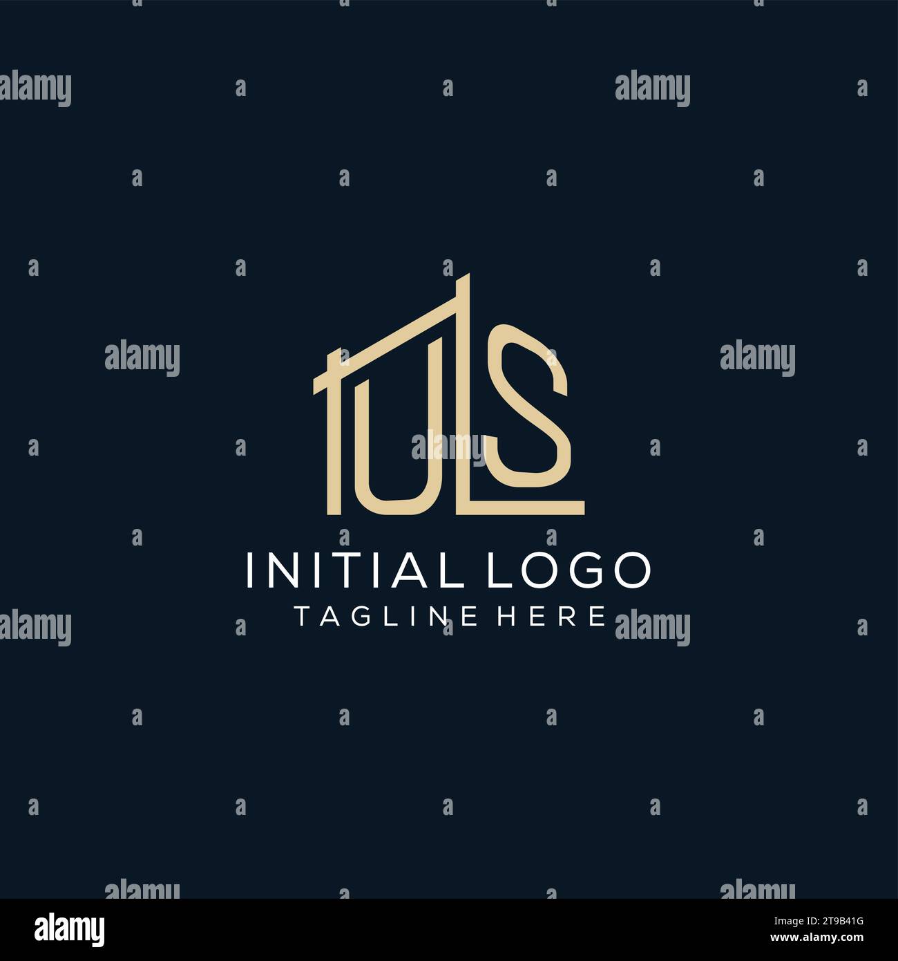 Initial US logo, clean and modern architectural and construction logo ...