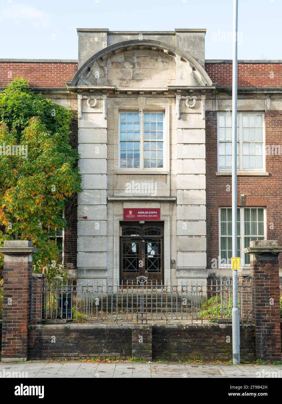 Memorial Building, Deiniol Road, Bangor, North Wales. Part of Bangor ...