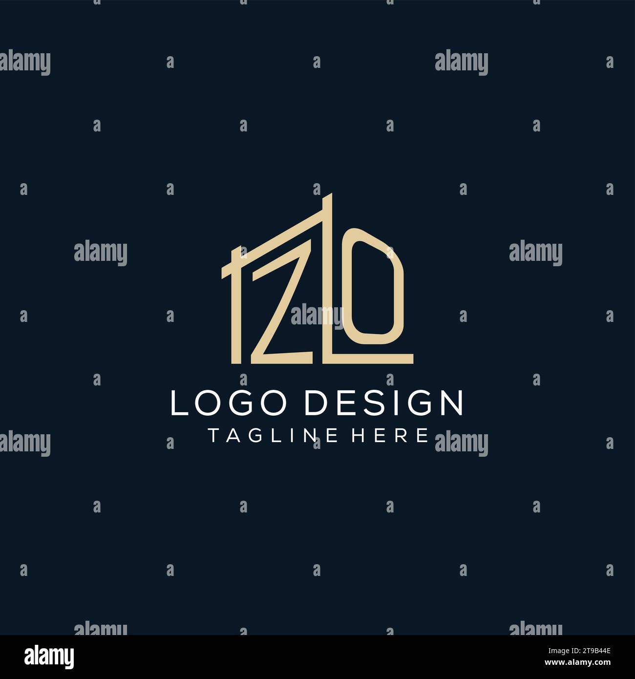 Initial ZO logo, clean and modern architectural and construction logo ...