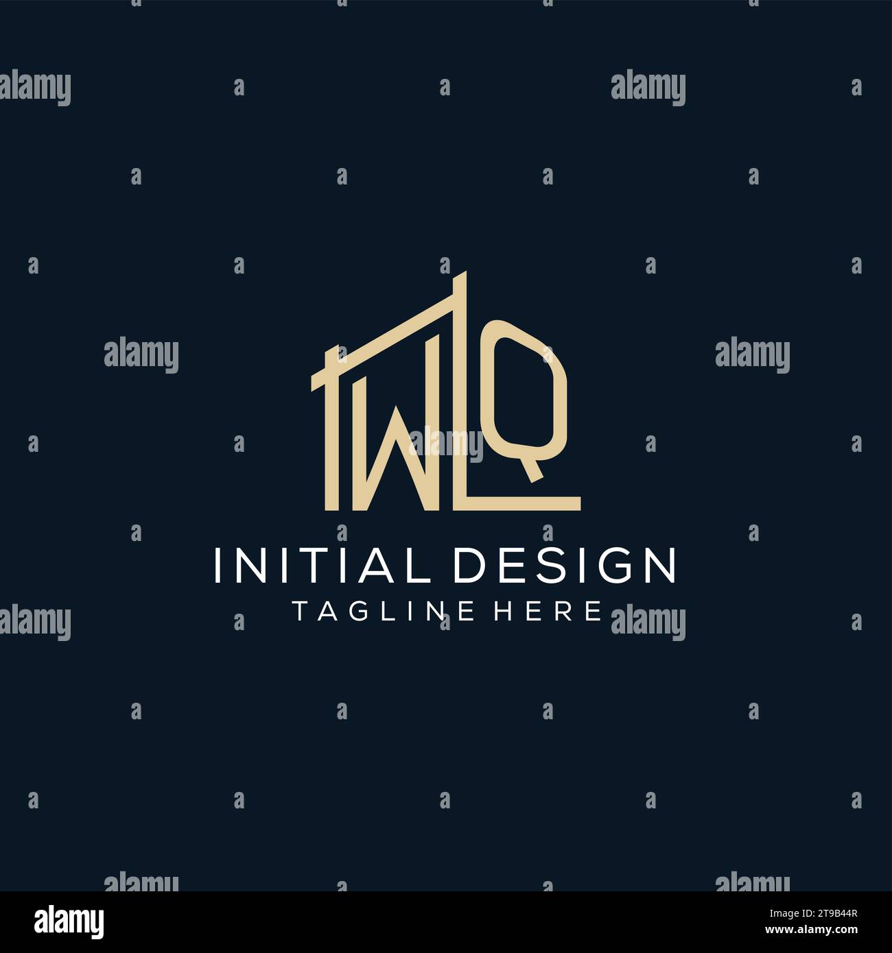 Initial WQ logo, clean and modern architectural and construction logo ...