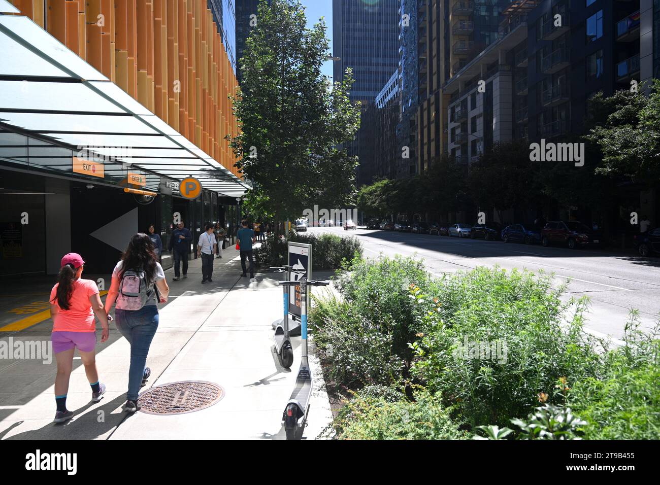 Seattle, WA, USA - August 3, 2023: A people in the street of downtown ...