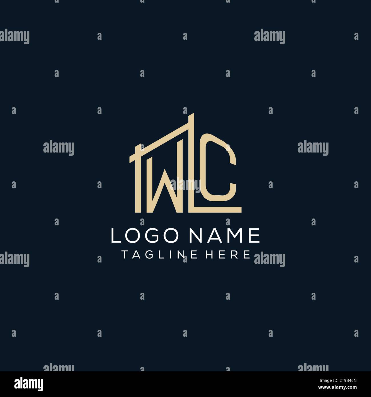 Initial WC logo, clean and modern architectural and construction logo ...