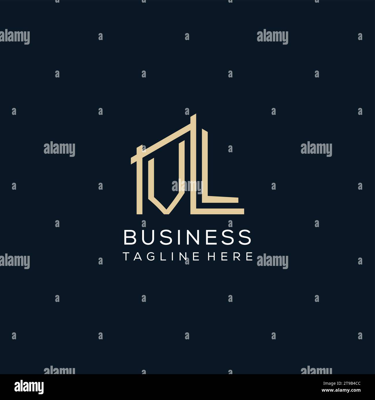 Initial VL logo, clean and modern architectural and construction logo ...