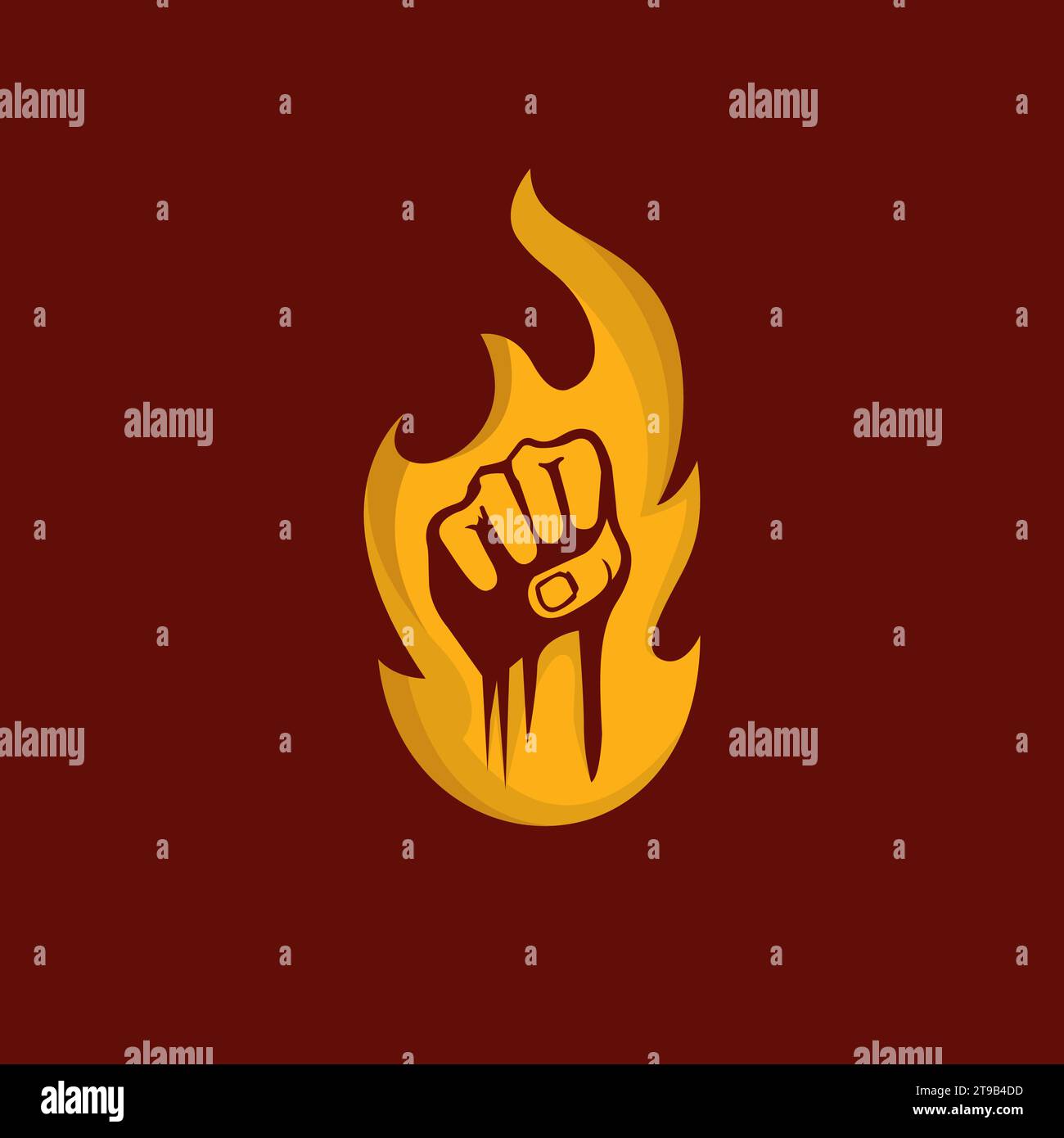 Hand Clenched the Fire logo Simple. Hand Fire Logo Stock Vector Image ...