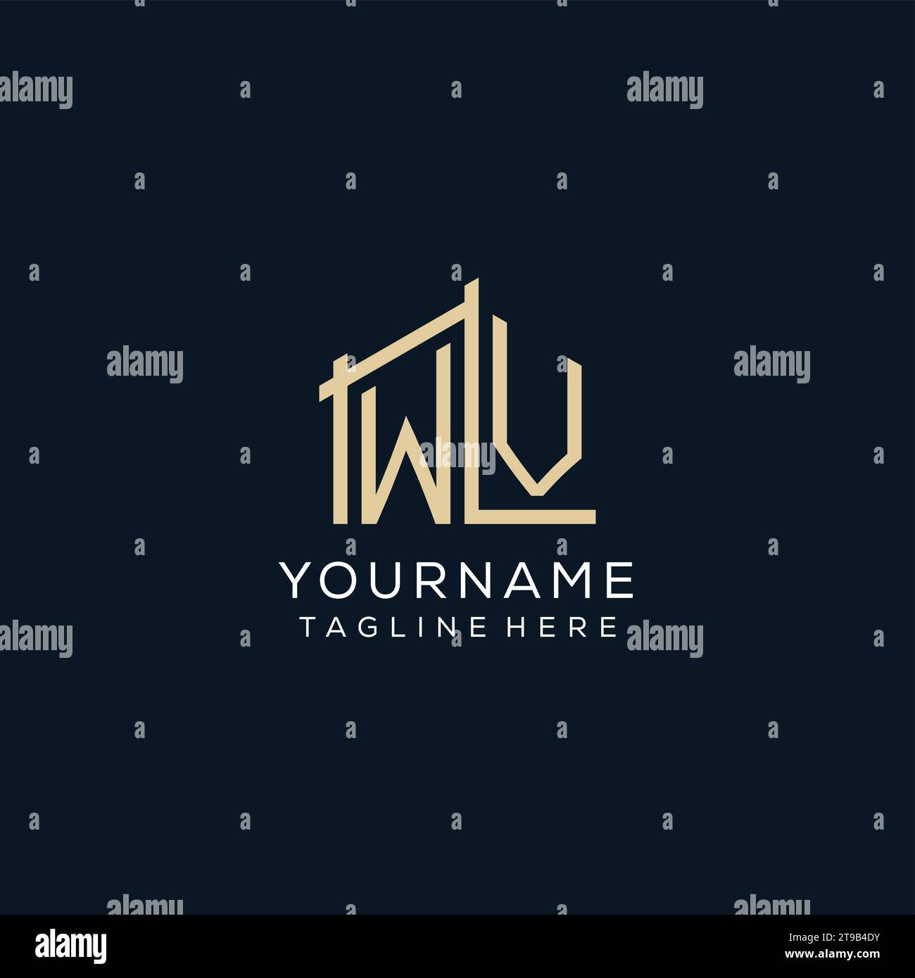 Initial WV logo, clean and modern architectural and construction logo ...