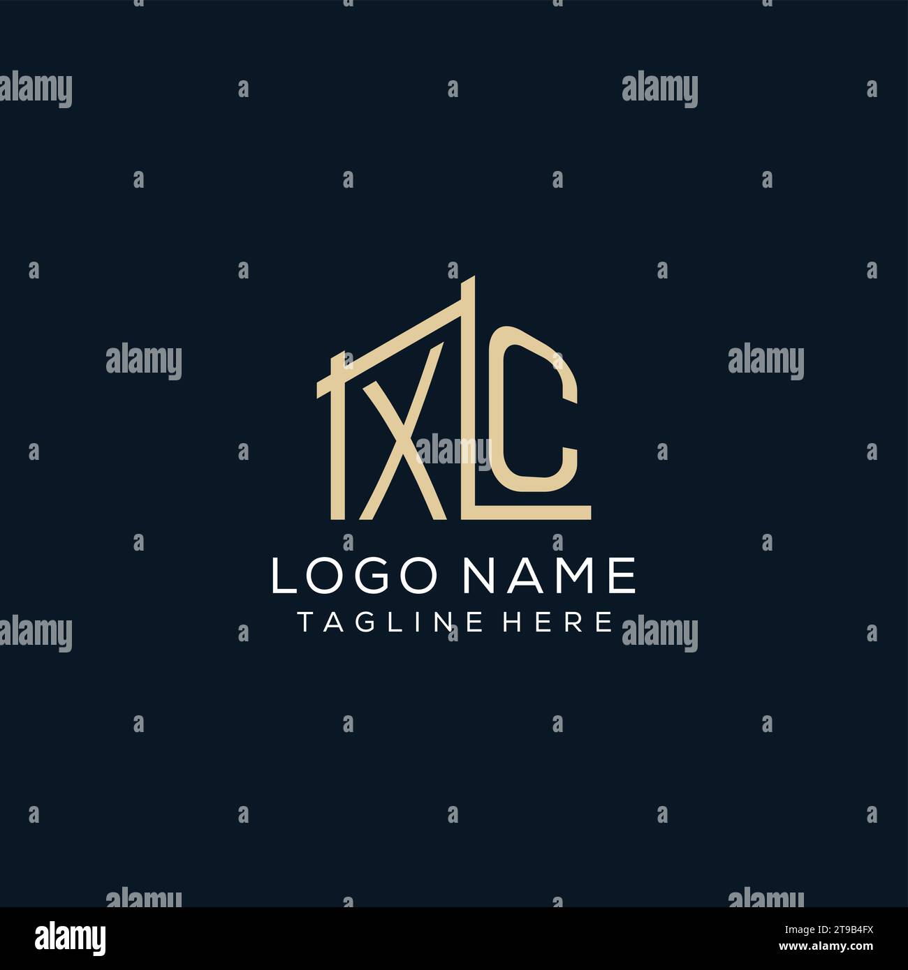 Initial XC logo, clean and modern architectural and construction logo ...