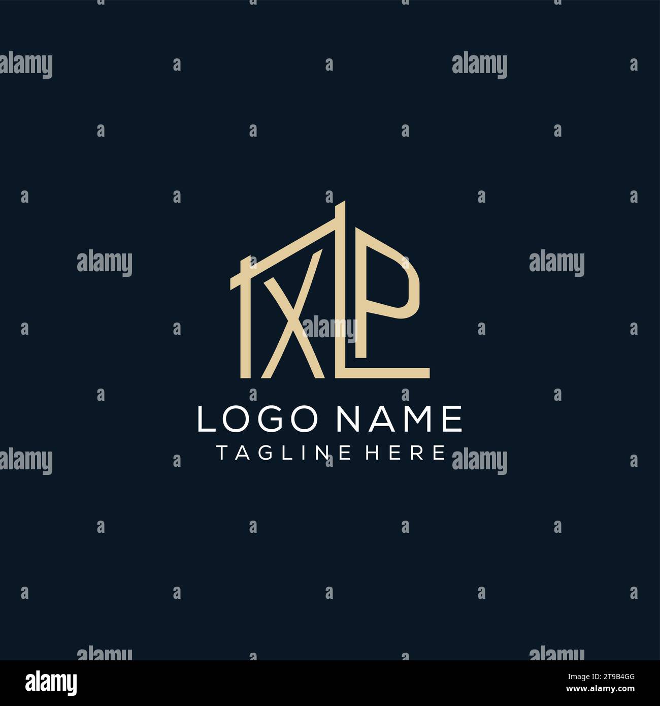 Initial XP logo, clean and modern architectural and construction logo ...