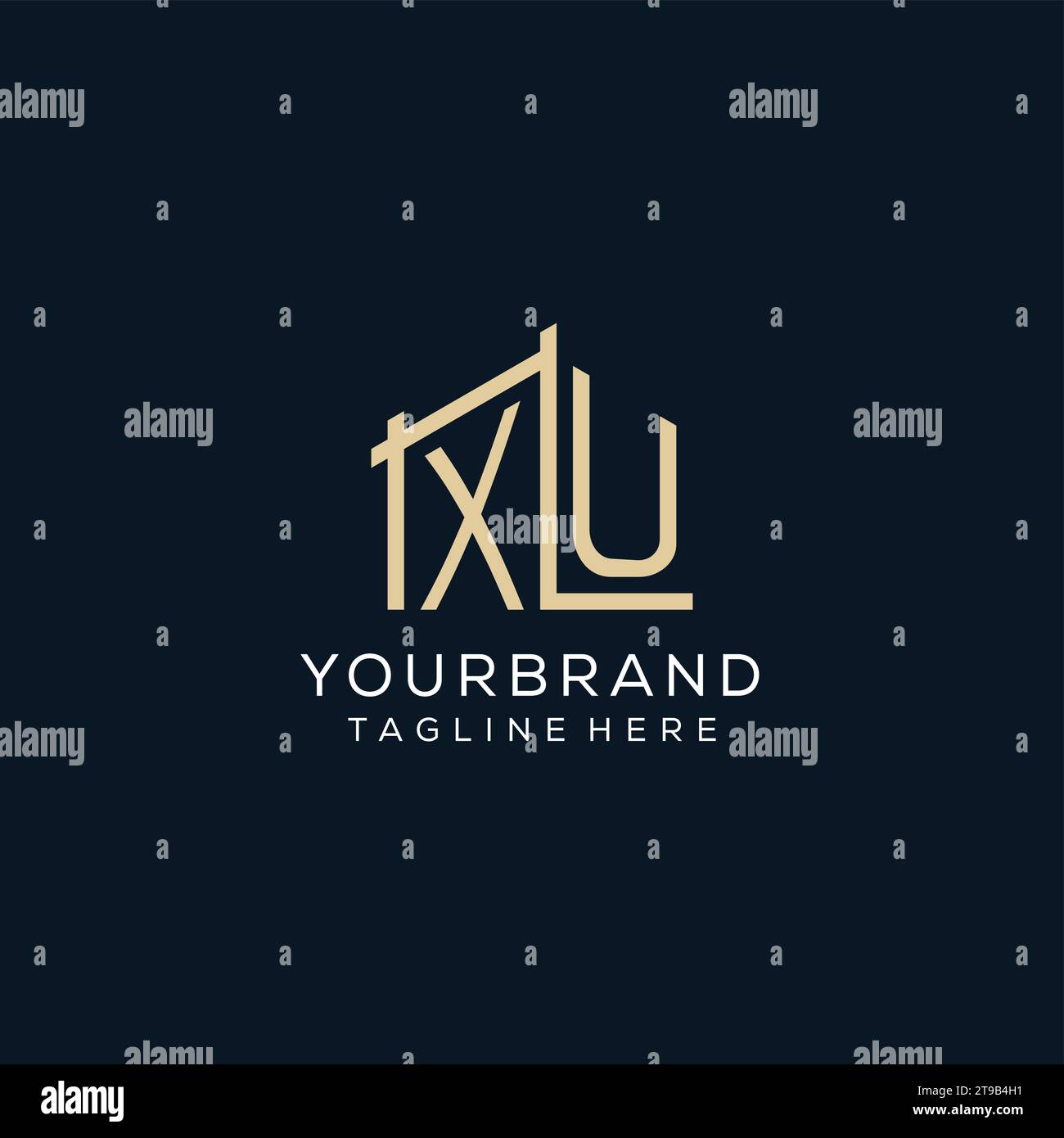 Initial XU logo, clean and modern architectural and construction logo design vector graphic ...