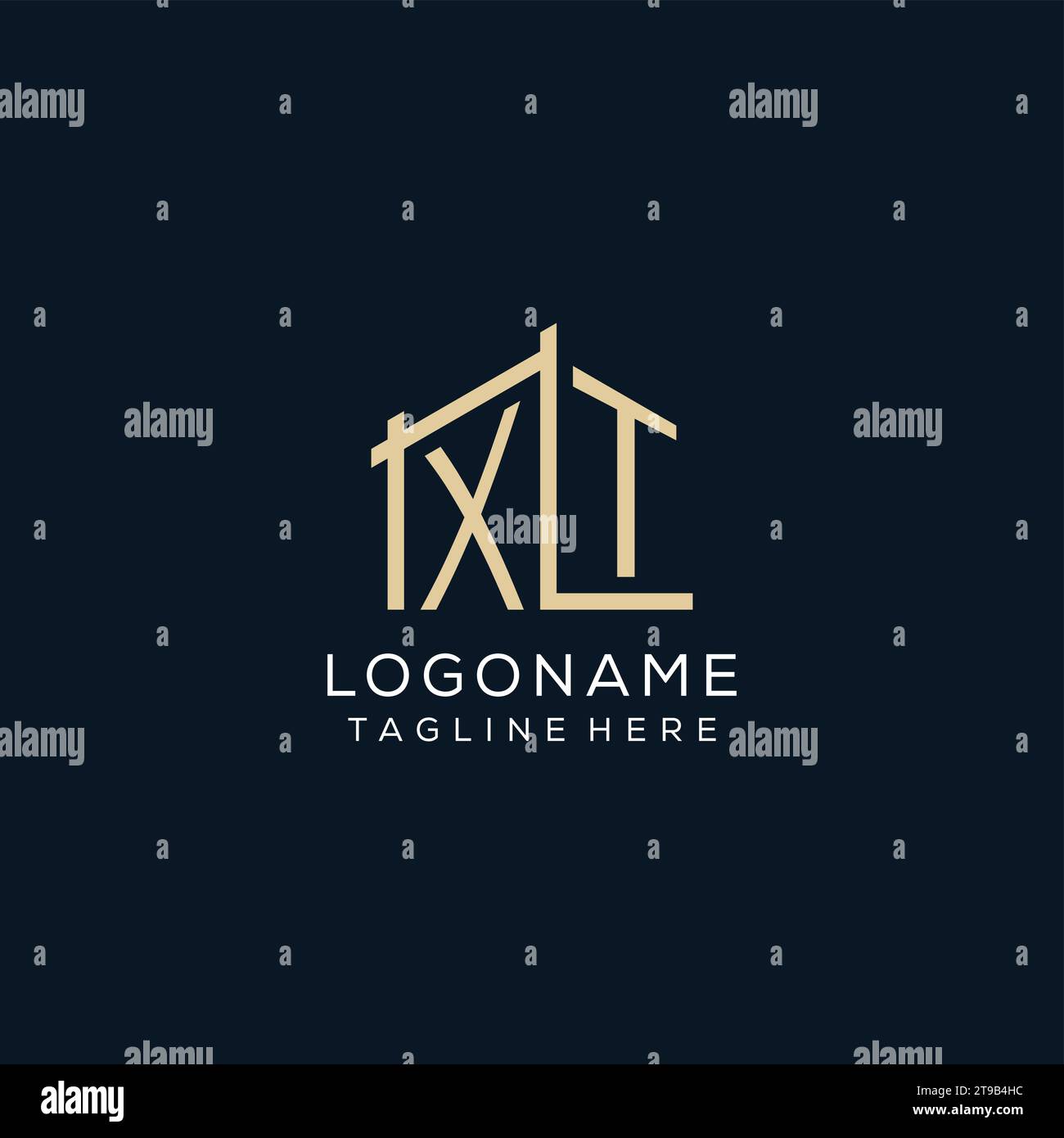 Initial XT logo, clean and modern architectural and construction logo ...