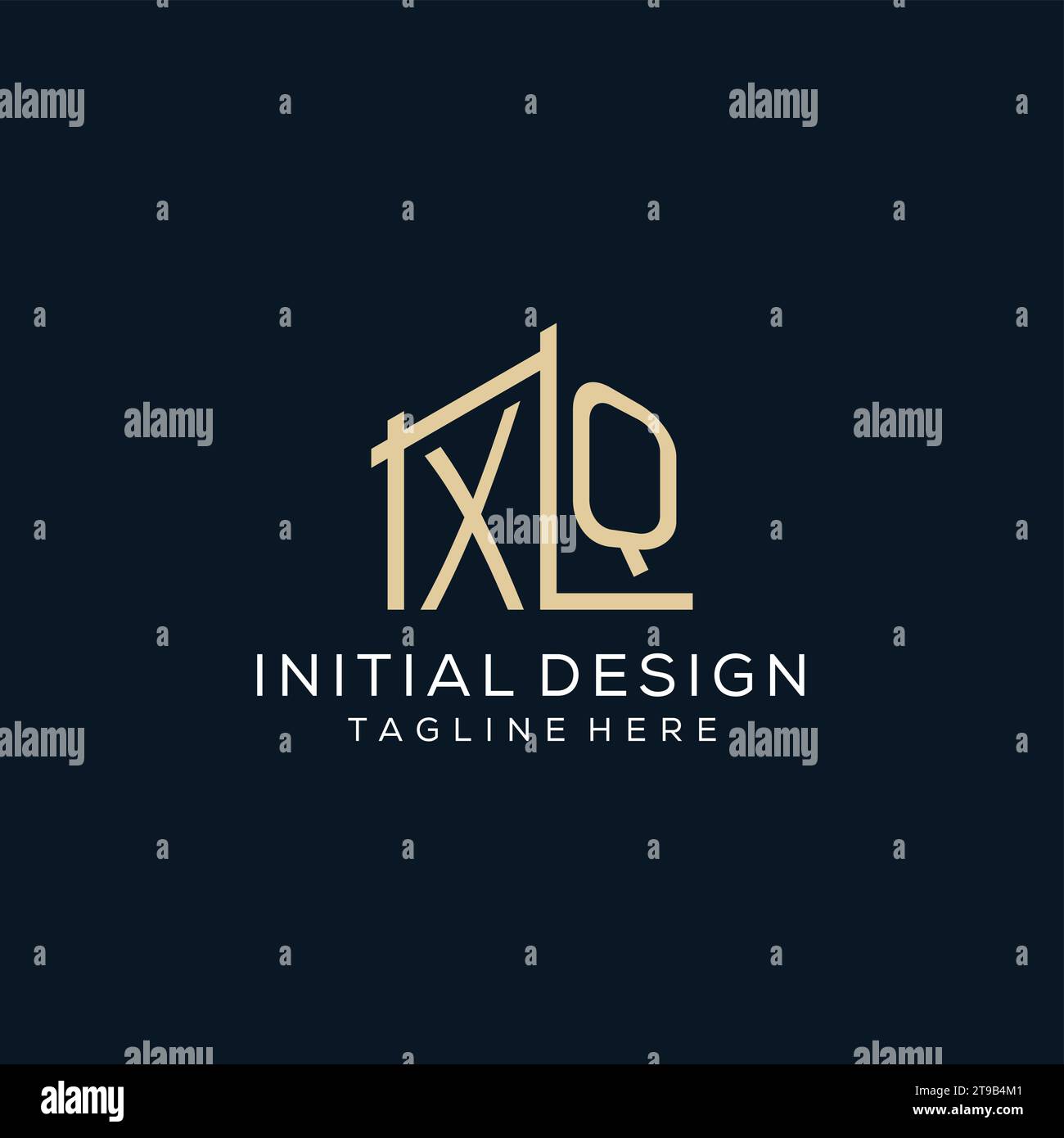 Initial XQ logo, clean and modern architectural and construction logo ...