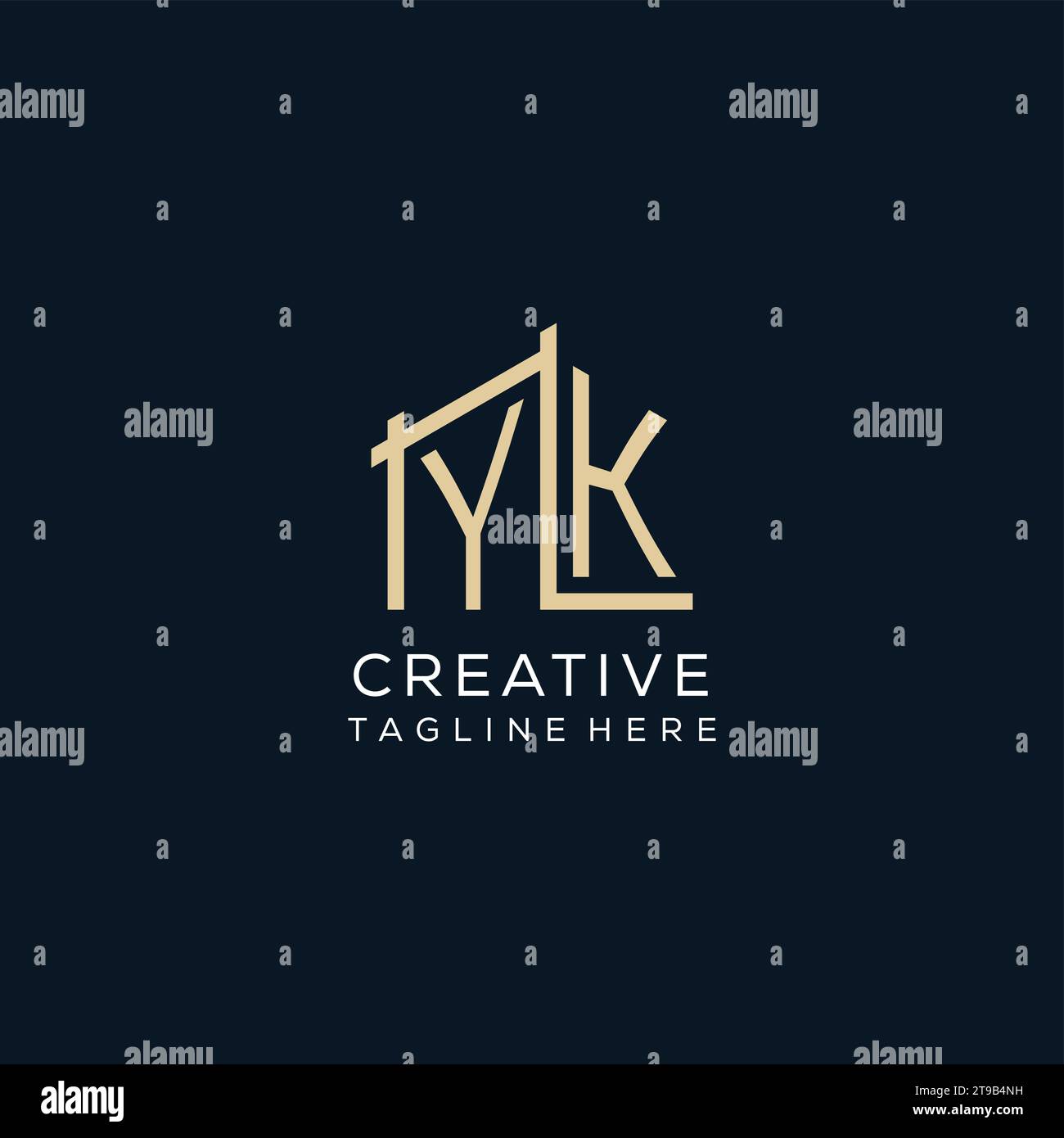 Initial YK logo, clean and modern architectural and construction logo ...