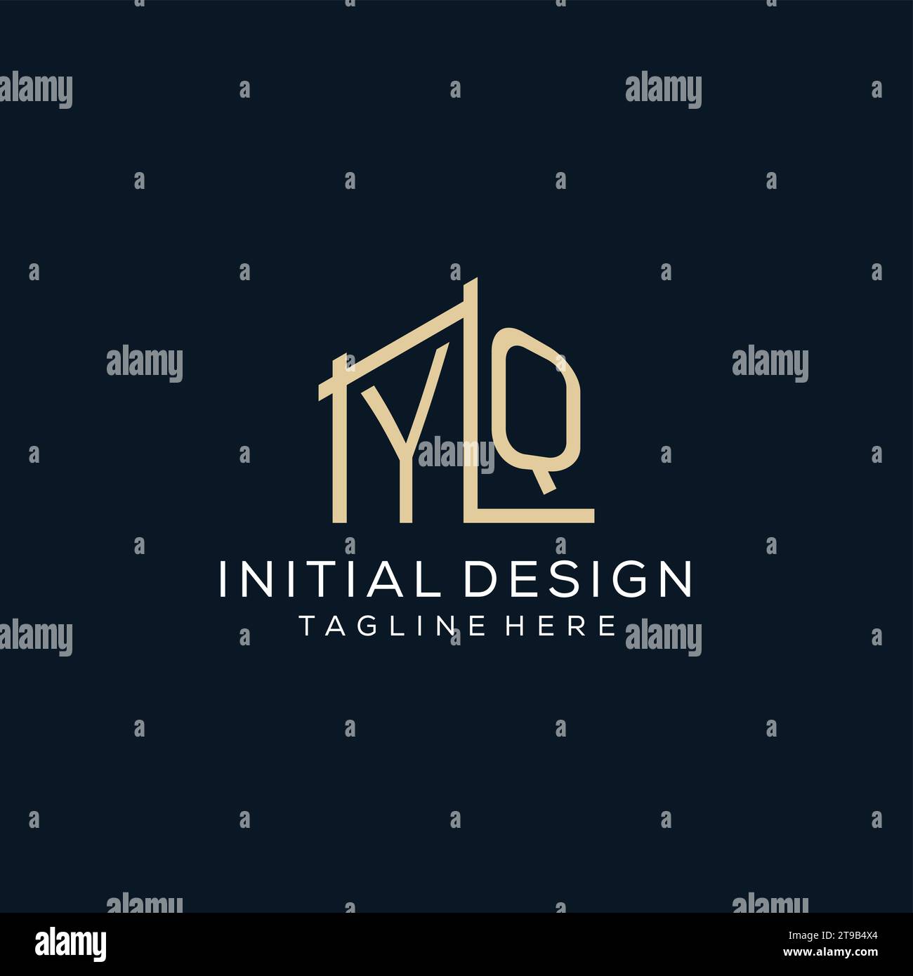 Initial YQ logo, clean and modern architectural and construction logo ...