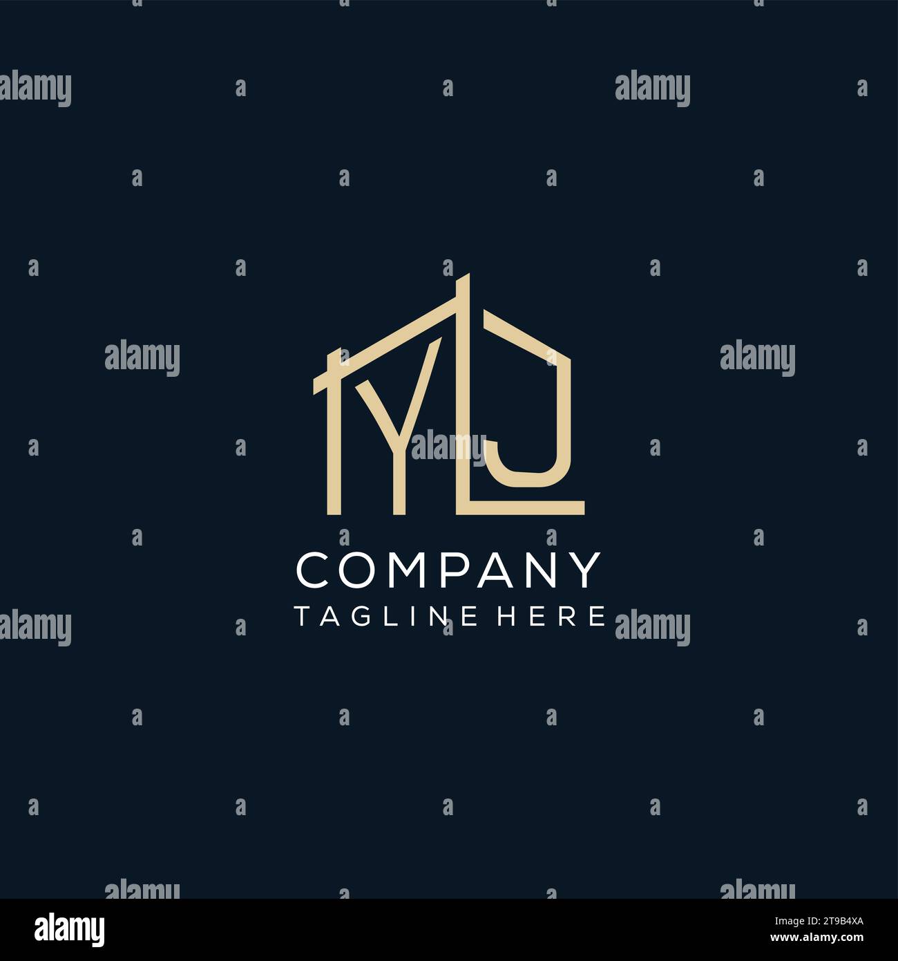 Initial YJ logo, clean and modern architectural and construction logo ...