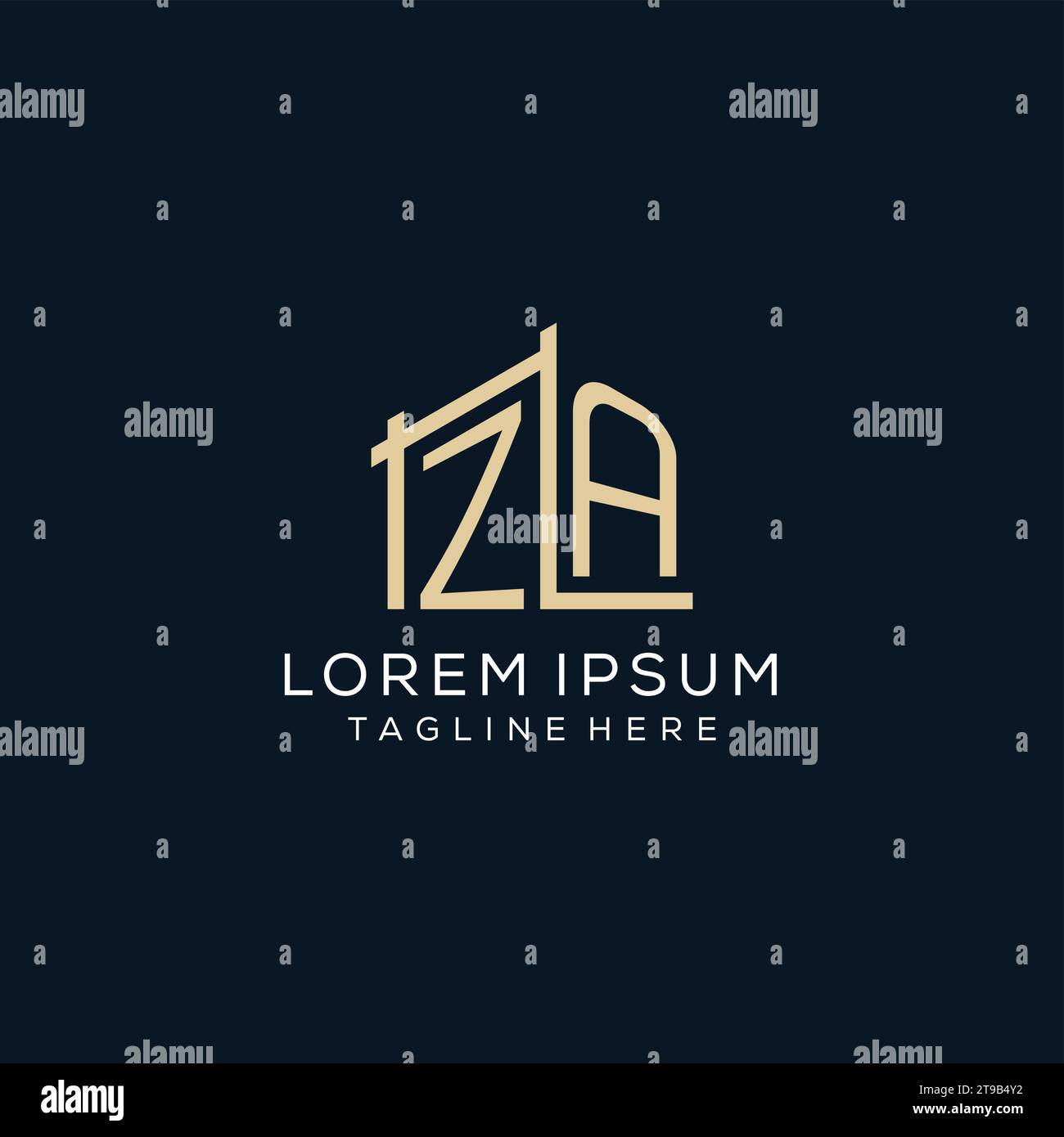 Initial ZA logo, clean and modern architectural and construction logo ...