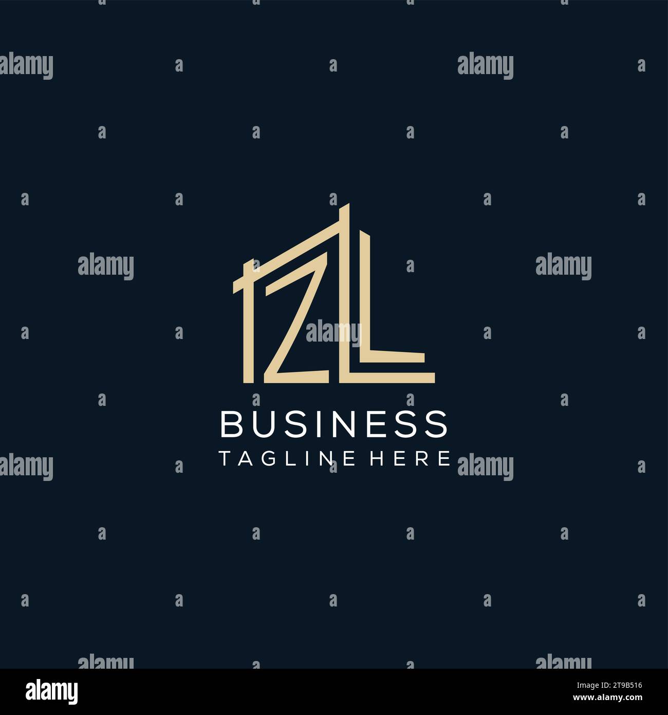 Initial ZL logo, clean and modern architectural and construction logo ...