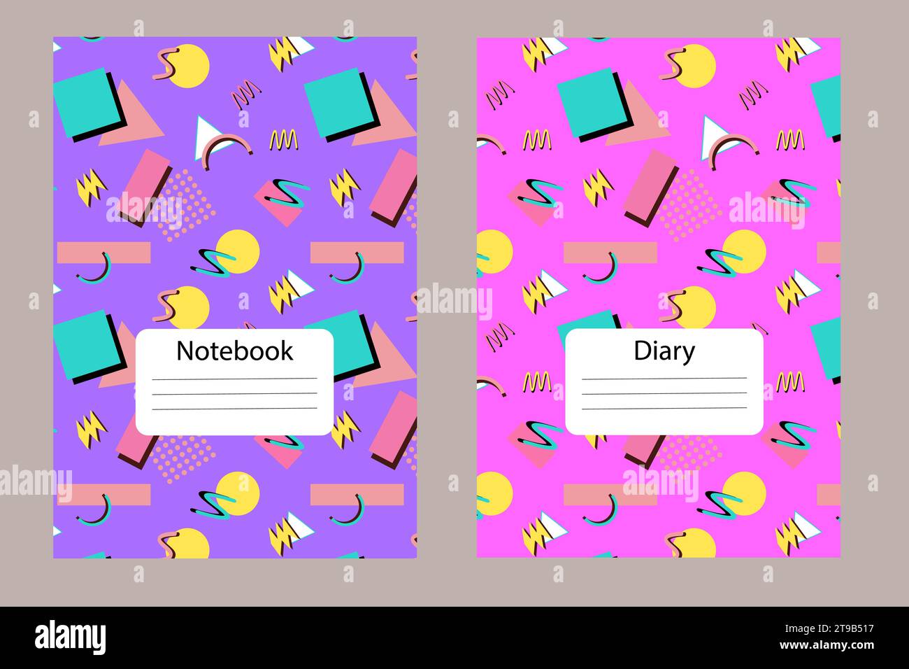 90s cover template for notebook, diary design Stock Vector Image & Art ...