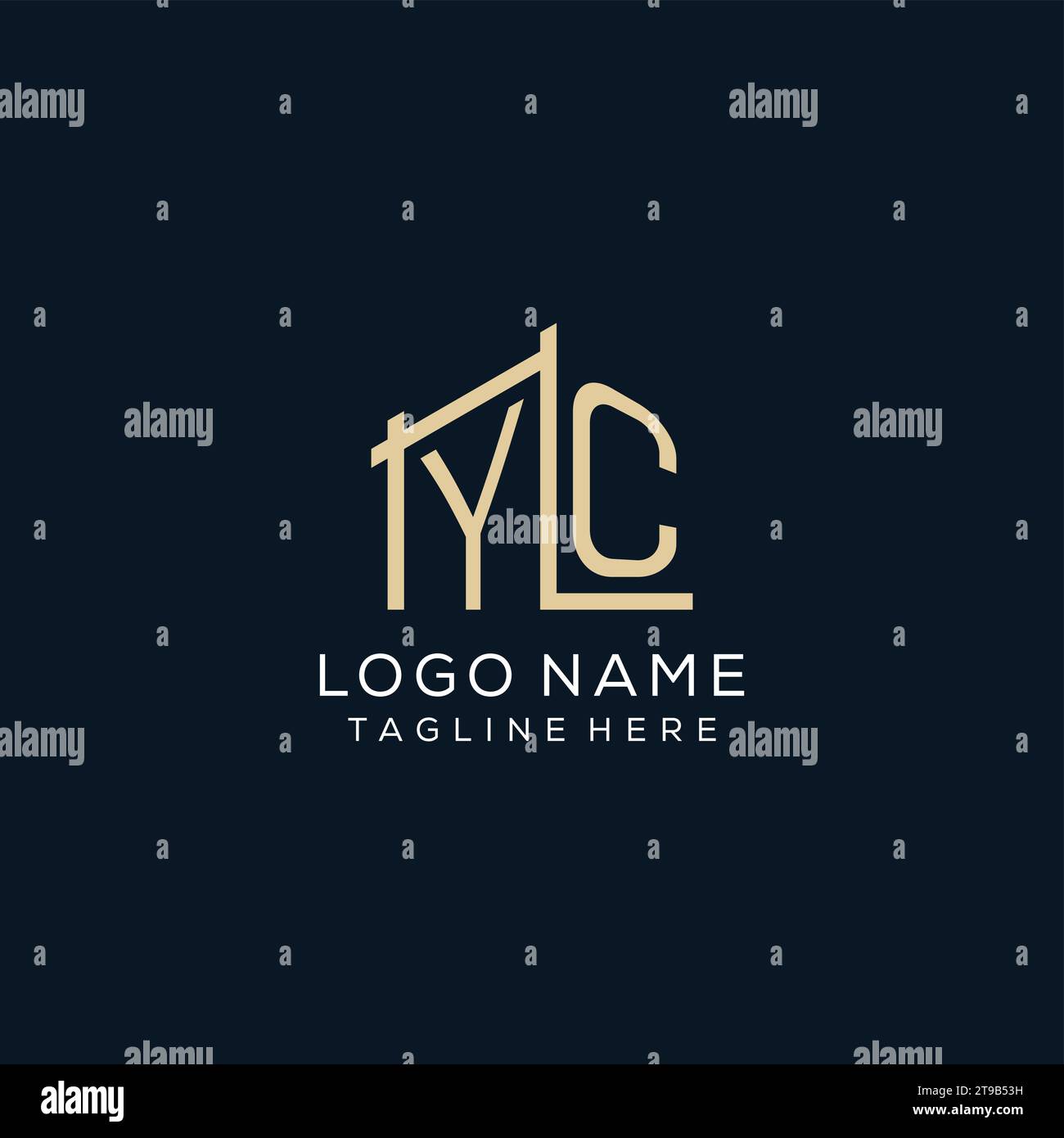 Initial YC logo, clean and modern architectural and construction logo ...
