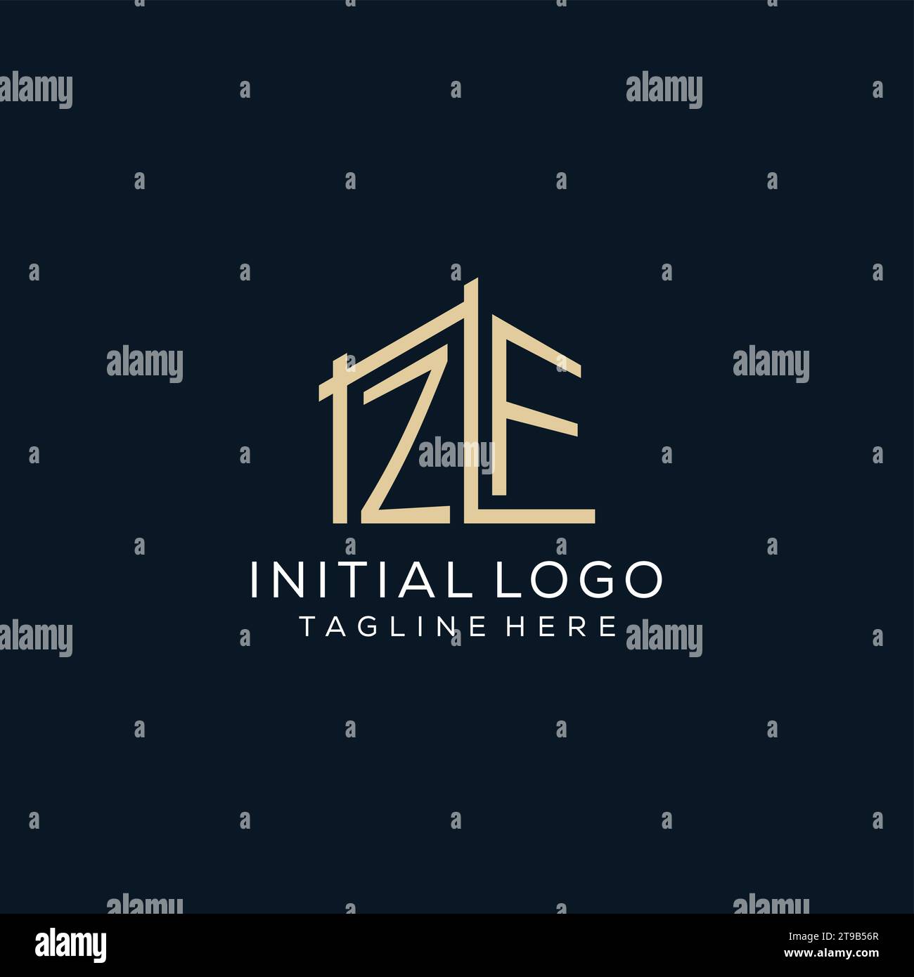 Initial ZF logo, clean and modern architectural and construction logo ...