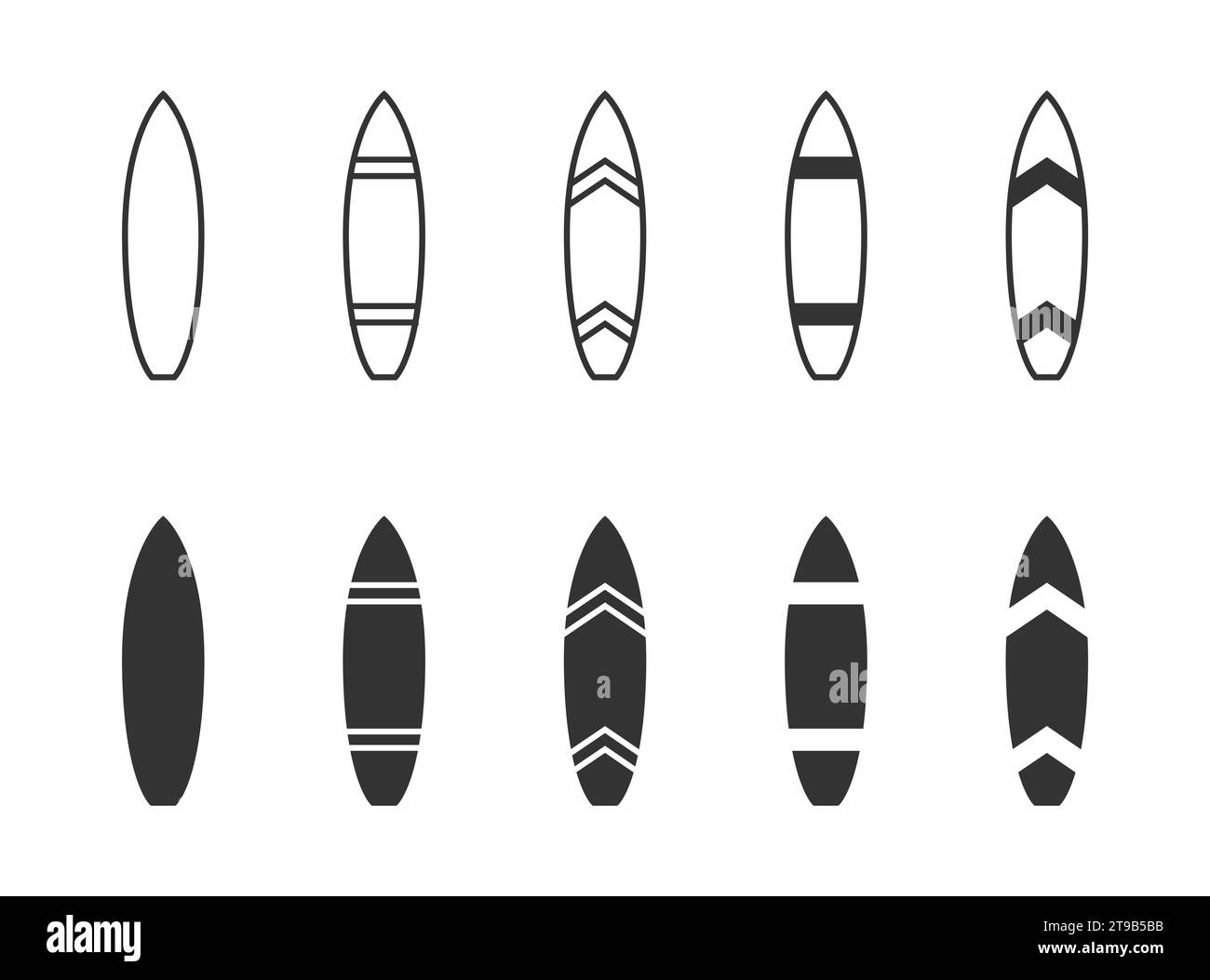 Surfboard icon set. Vector illustration Stock Vector Image & Art - Alamy