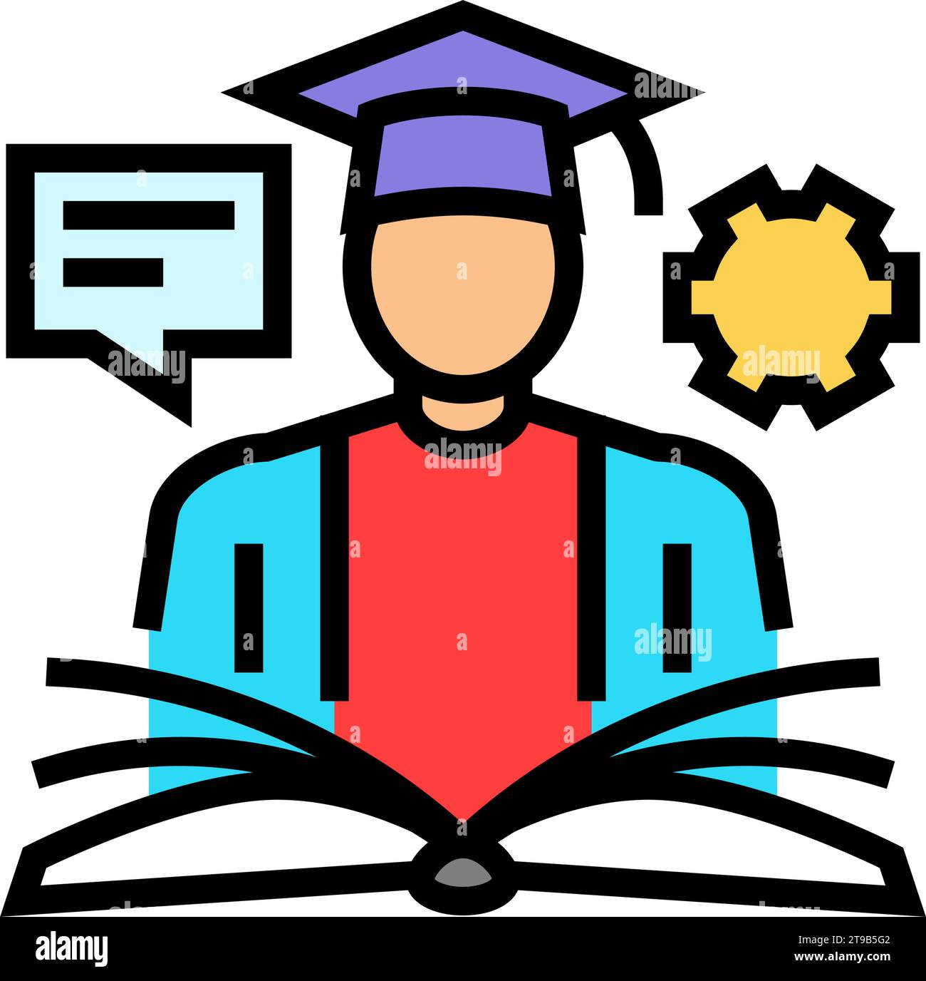 exam preparation college teacher color icon vector illustration Stock ...