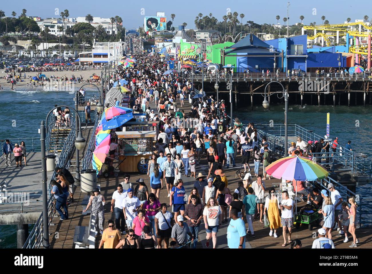 Los Angeles, California, USA - July 29, 2023: Crowd of people on the in ...