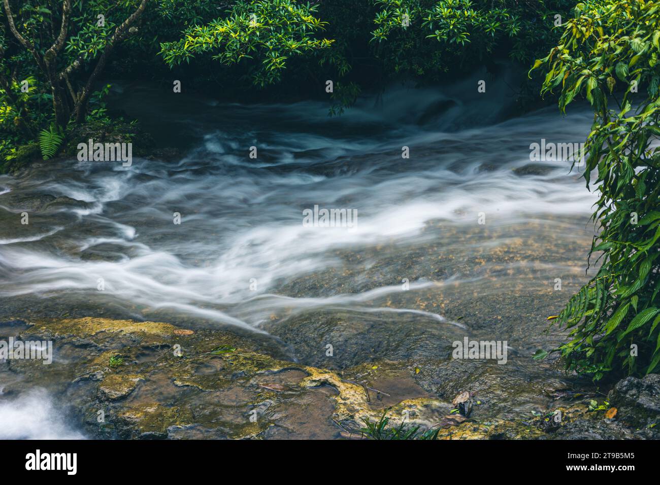 long exposure of Waterfall, Creek, Stream with rocks Stock Photo - Alamy