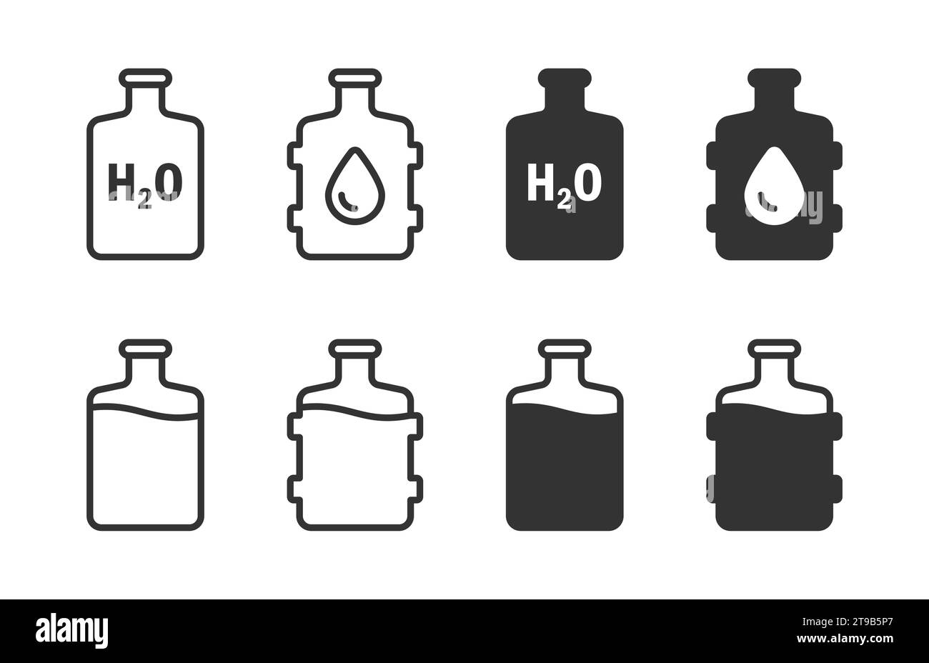 Big water bottle icon set. Vector illustration. Vector illustration ...