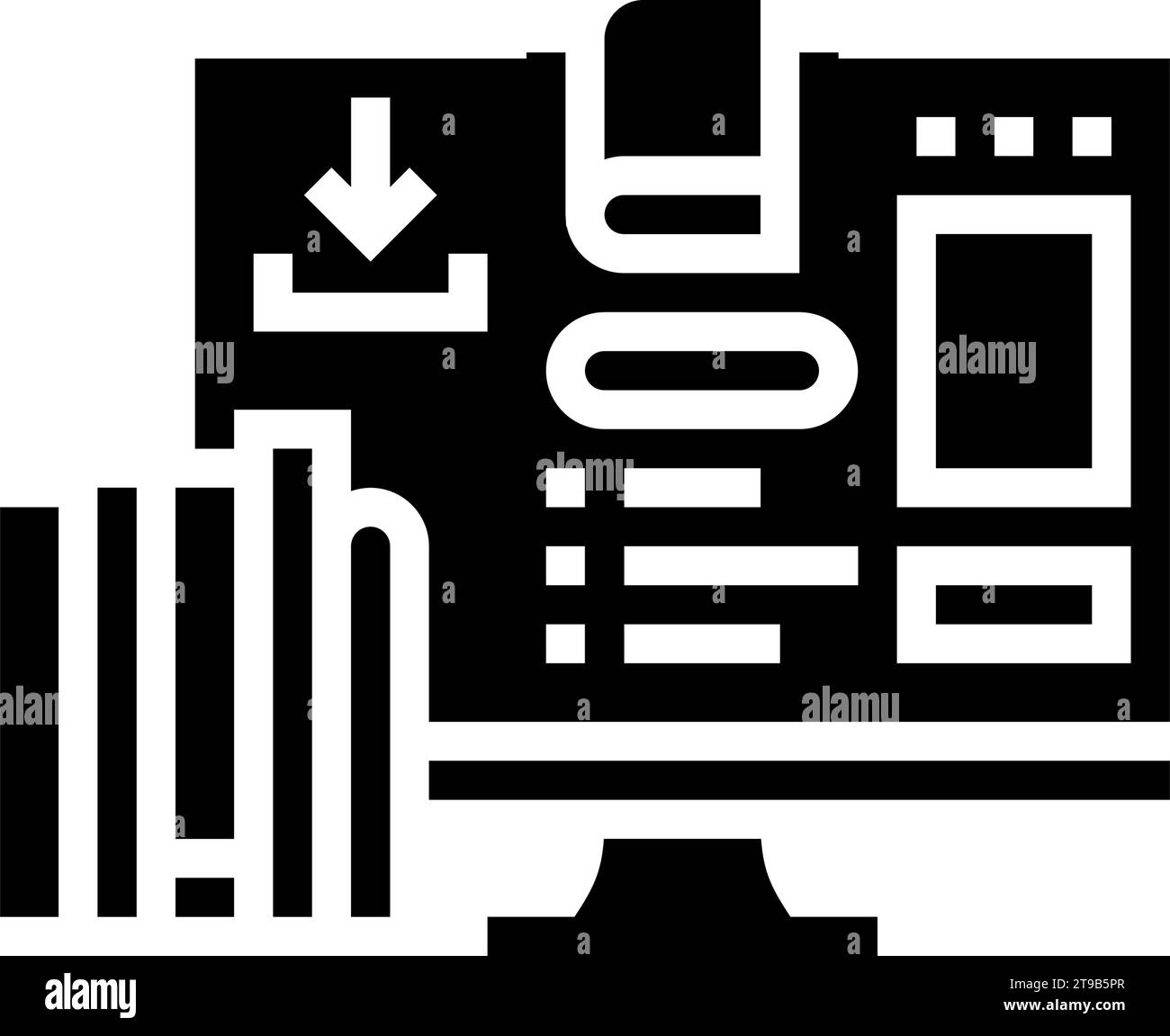 study materials online learning platform glyph icon vector illustration ...