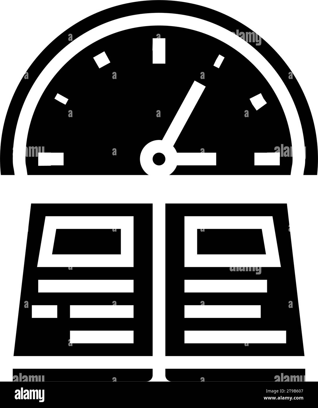 reading time primary school glyph icon vector illustration Stock Vector ...