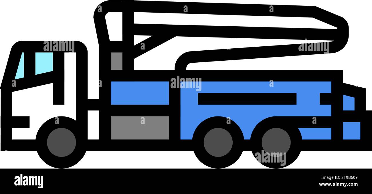 concrete pump construction vehicle color icon vector illustration Stock ...