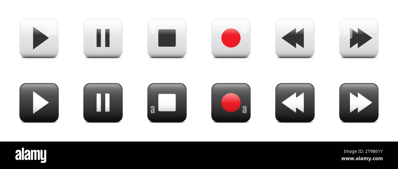 Multimedia player icon set. Vector illustration Stock Vector Image ...