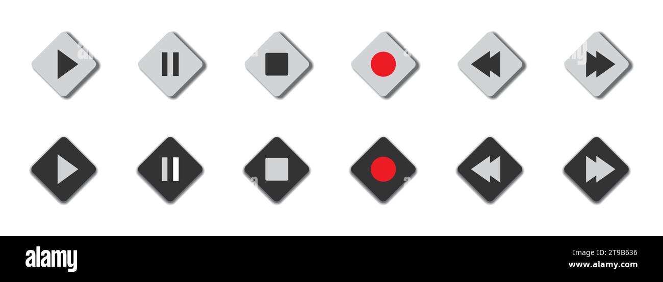 Media player buttons set. Vector illustration Stock Vector Image & Art ...