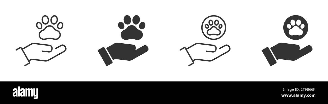 Animal paw on a human hand. Vector illustration Stock Vector Image ...