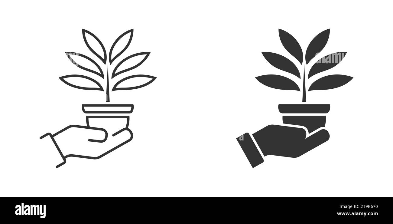 Plant on a hand icon. Vector illustration Stock Vector Image & Art - Alamy