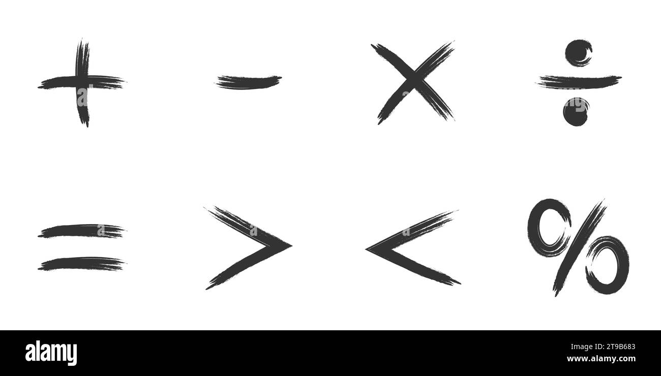 Hand Drawn Mathematics Symbols. Vector Illustration Stock Vector Image