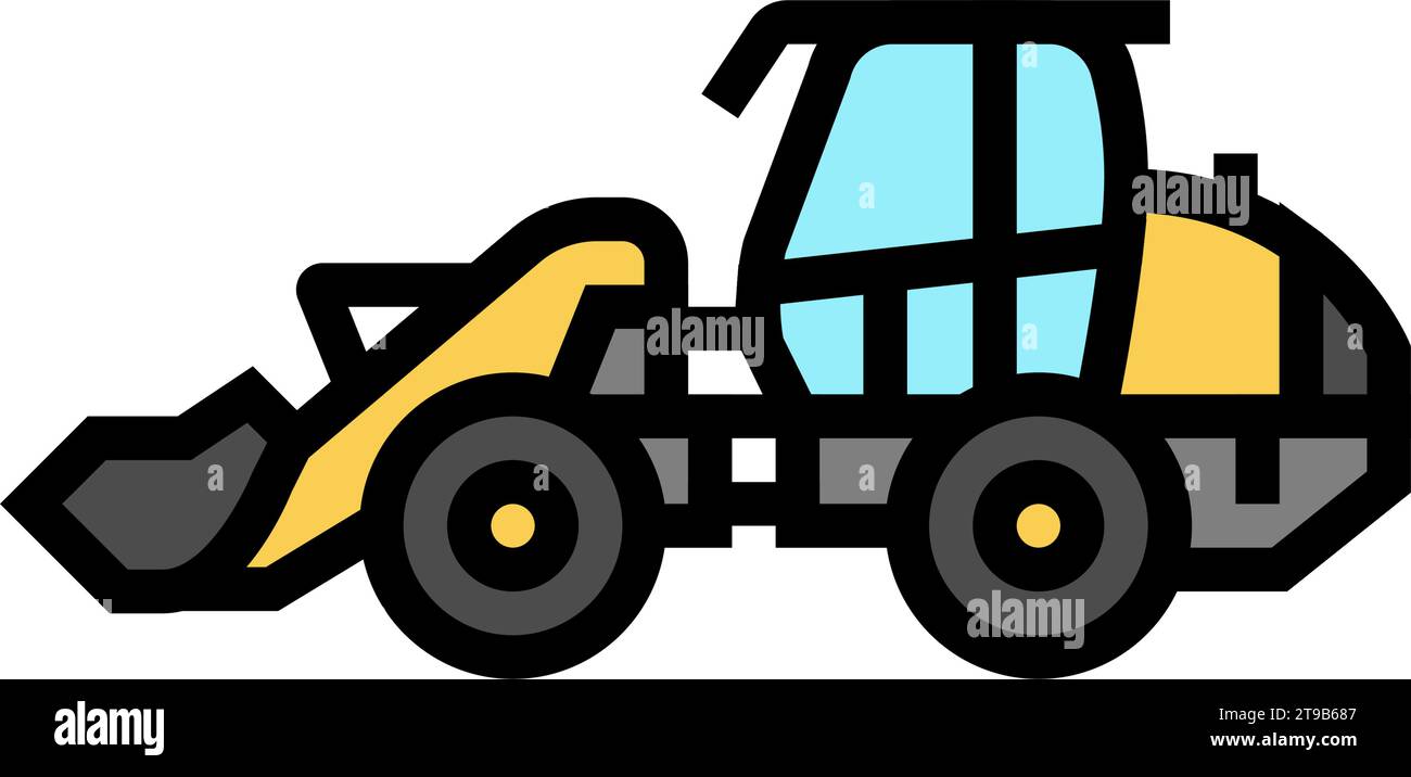 compact loader construction vehicle color icon vector illustration ...