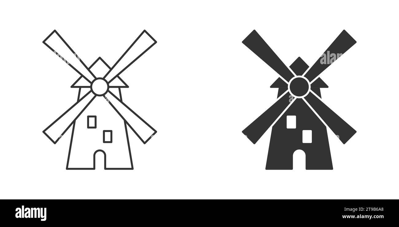 Windmill icon. Mill symbol. Vector illustration Stock Vector Image ...