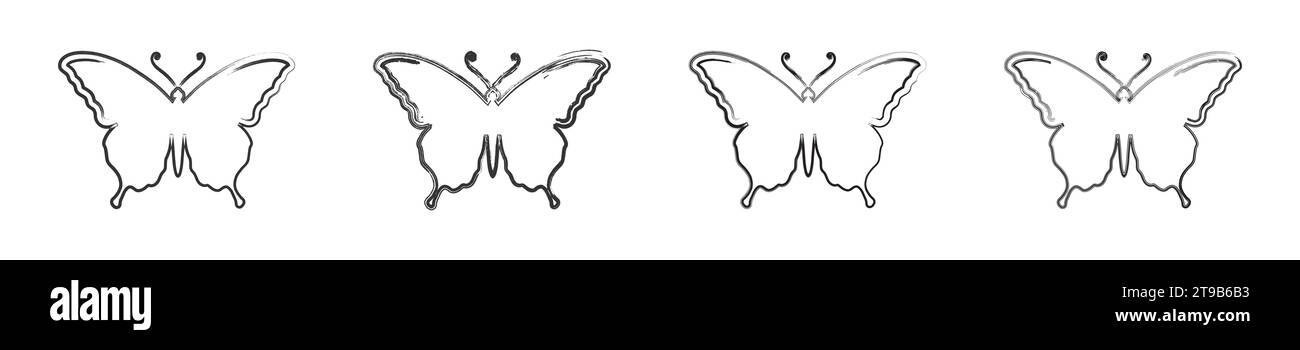 Hand drawn butterfly icon. Vector illustration Stock Vector Image & Art ...