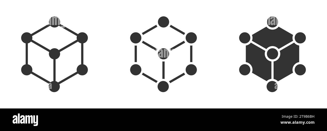 Atom cube icon. Molecule cube structure icon. Vector illustration Stock ...