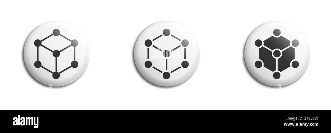Atom Cube Icon Molecule Cube Structure Icon Vector Illustration Stock