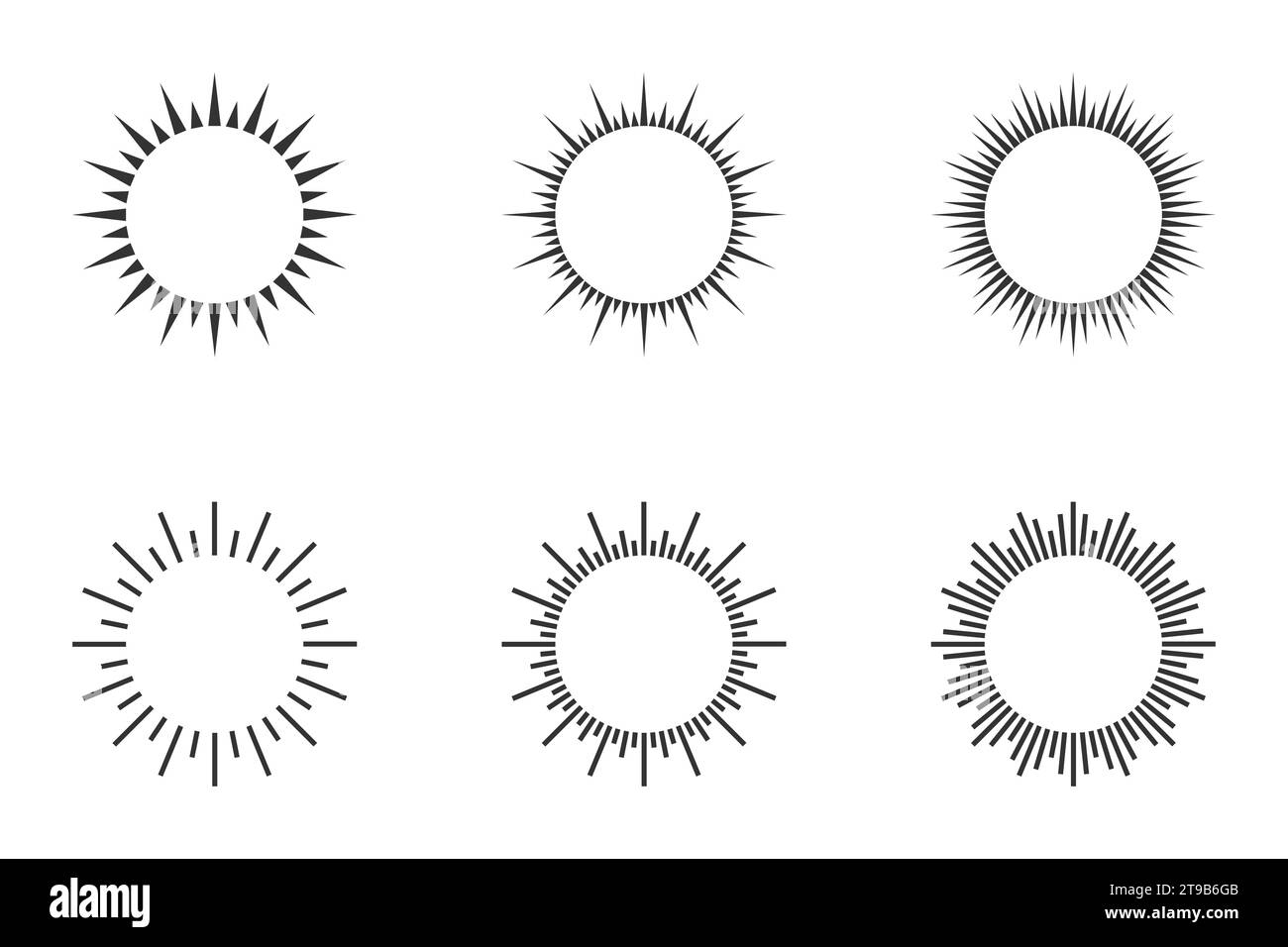 Sunburst set. Sunburst icon collection. Vector illustration Stock ...