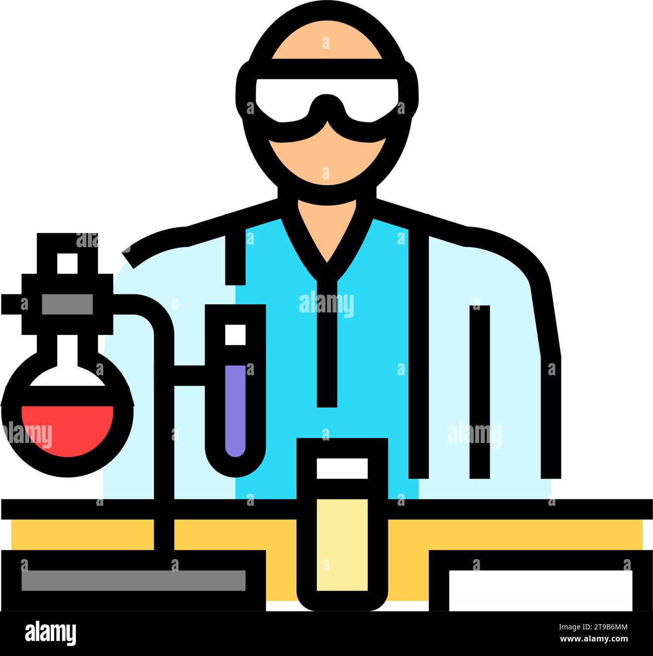 laboratory work college teacher color icon vector illustration Stock ...