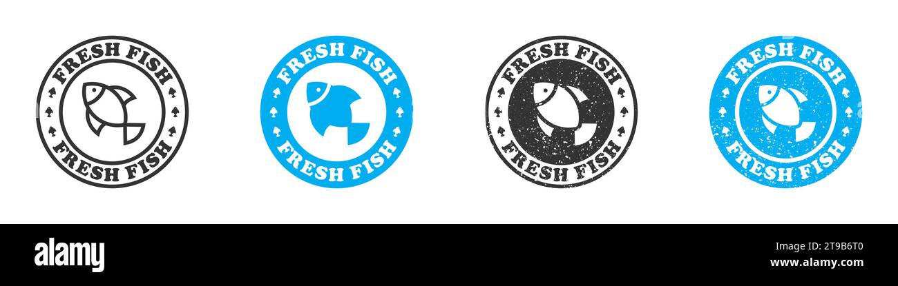 Fresh fish icon round badge. Vector illustration Stock Vector Image ...