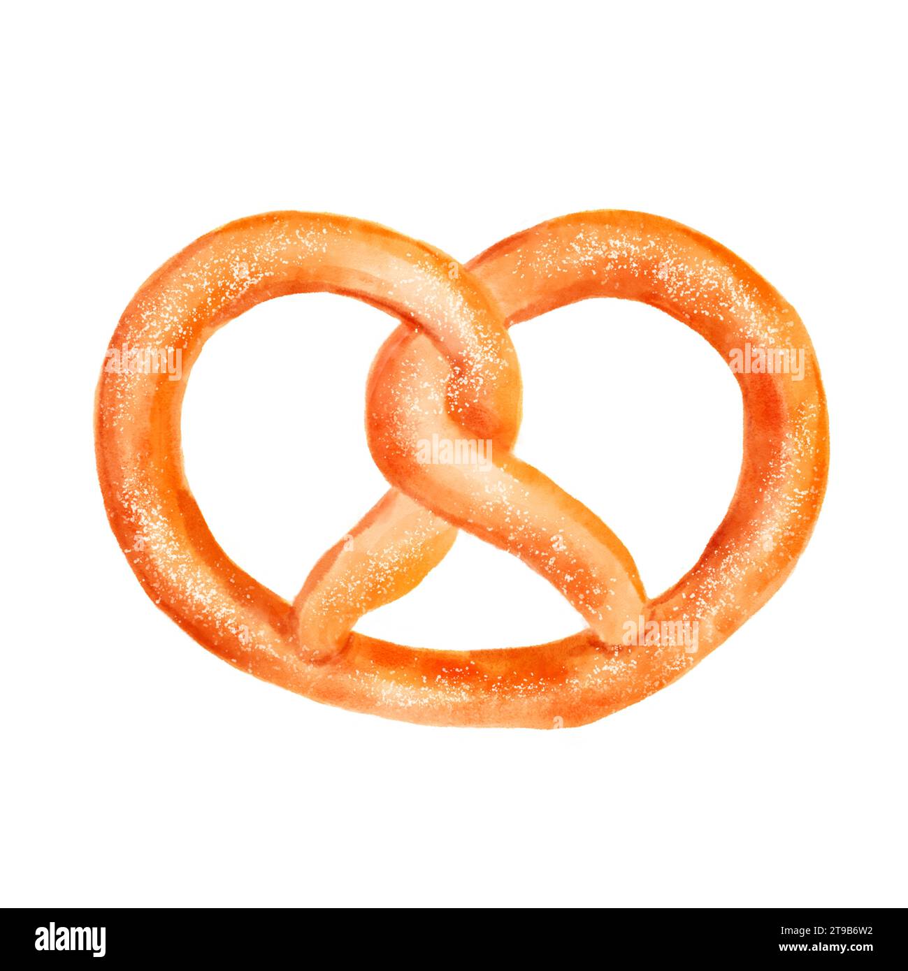 Colorful brezel, highlighted on a white background, digital watercolor ...