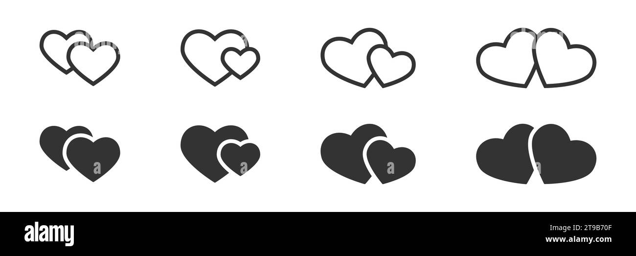 Two hearts icons. Vector illustration Stock Vector Image & Art - Alamy