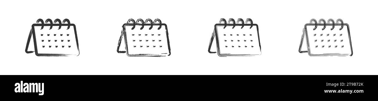 Hand drawn callendar icons. Vector illustration Stock Vector Image ...