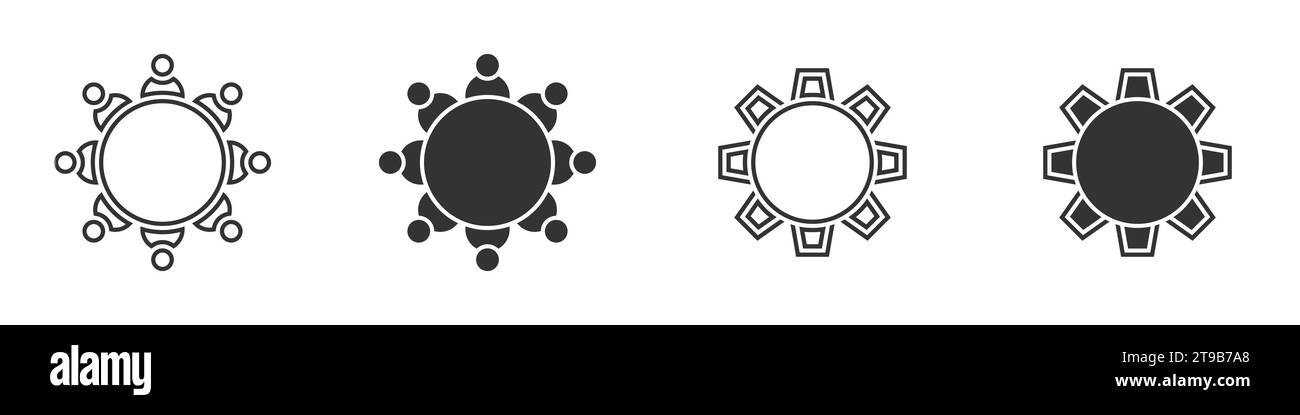 Round table with chairs icon. Vector illustration Stock Vector Image ...